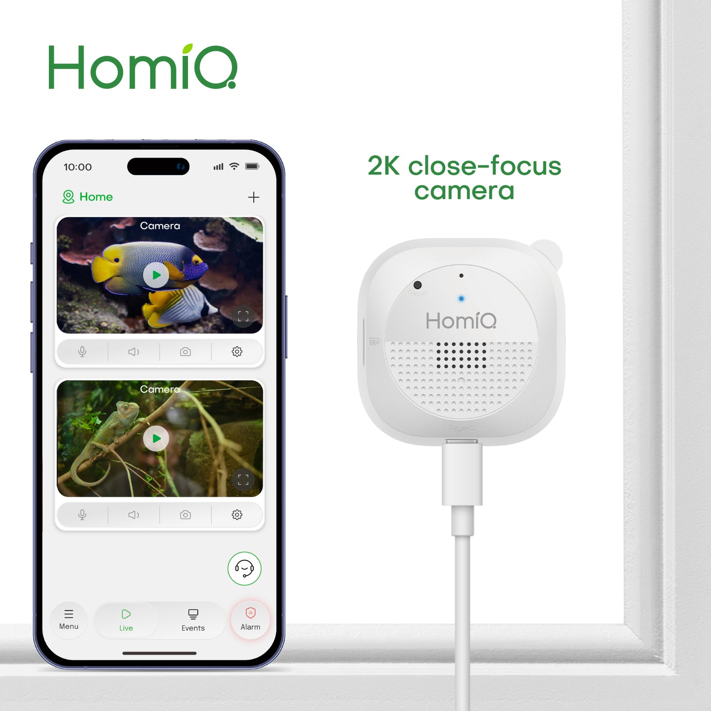 3MP 2K Window Camera, 2.4GHz & 5GHz WiFi Indoor Cameras for Fish Bird ...